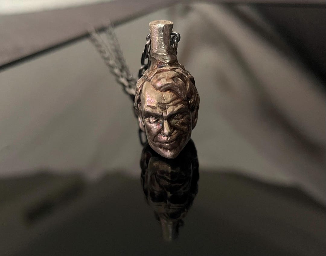 Knight Smiling Head - Dark Heroe Pendant - Oxidized 925 Sterling Silver ...