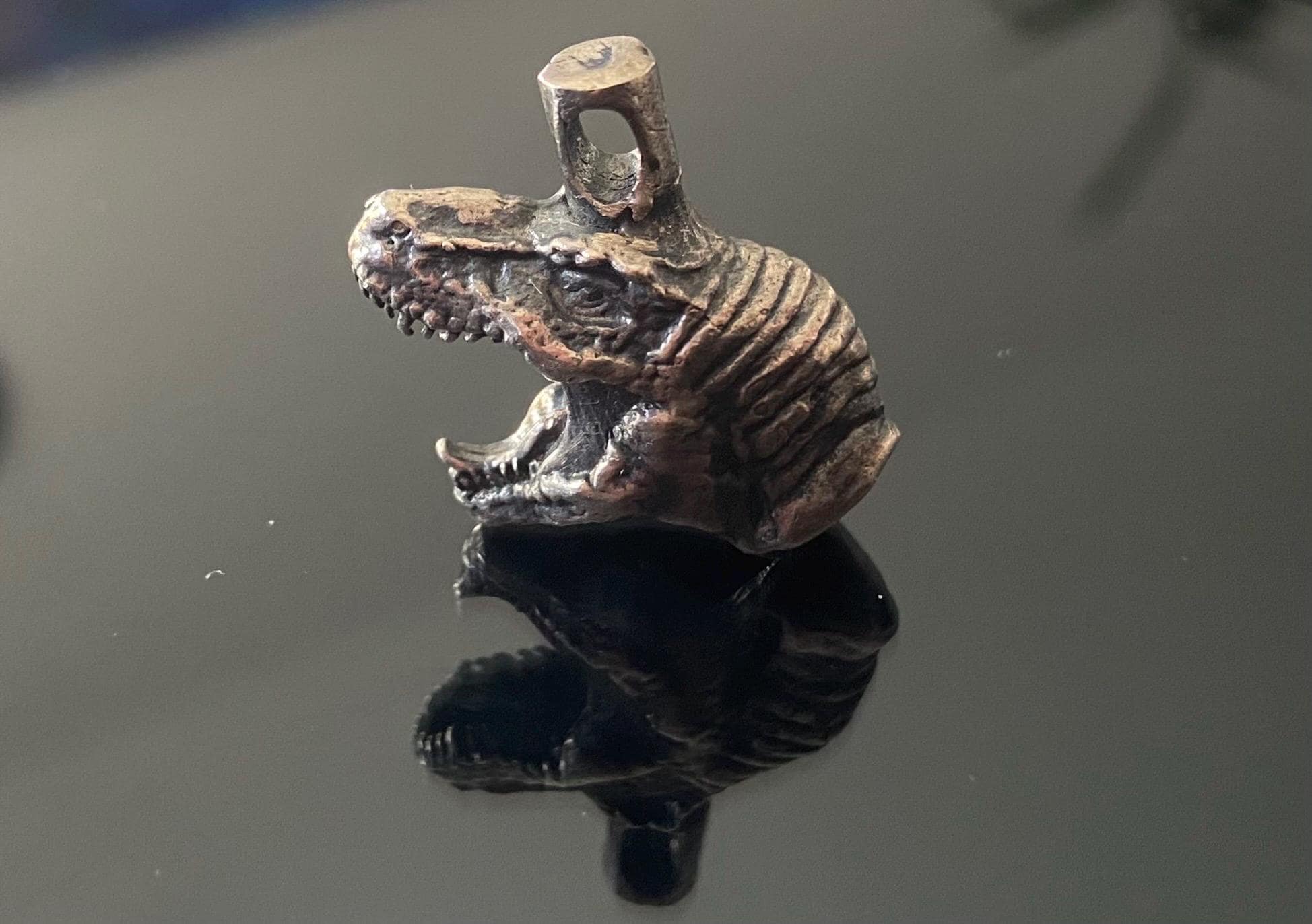 T-rex Dinosaur Head - Dark Heroe Pendant - Oxidized 925 Sterling Silver ...
