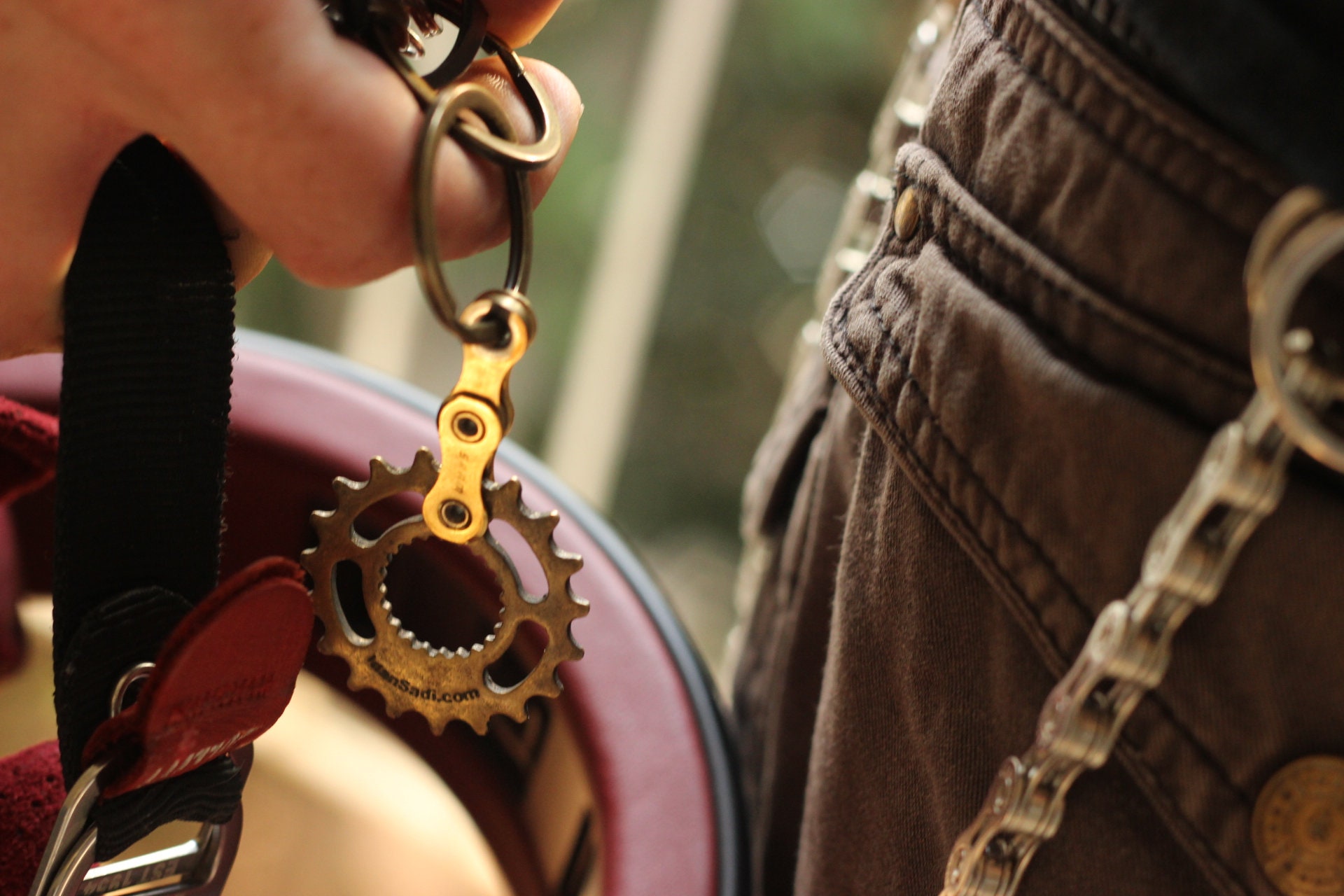 Gear Biker Key Ring Oxidized Metal Motorcycle Jewelry - Etsy