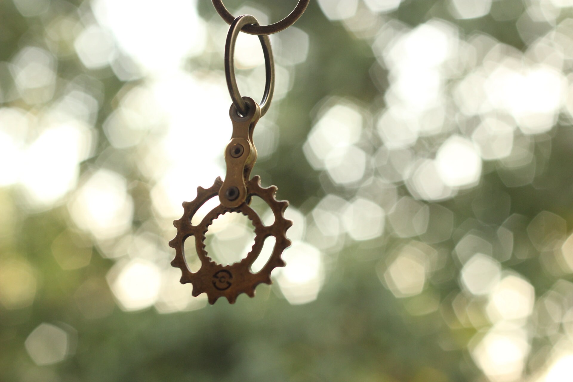 Gear Biker Key Ring Oxidized Metal Motorcycle Jewelry - Etsy