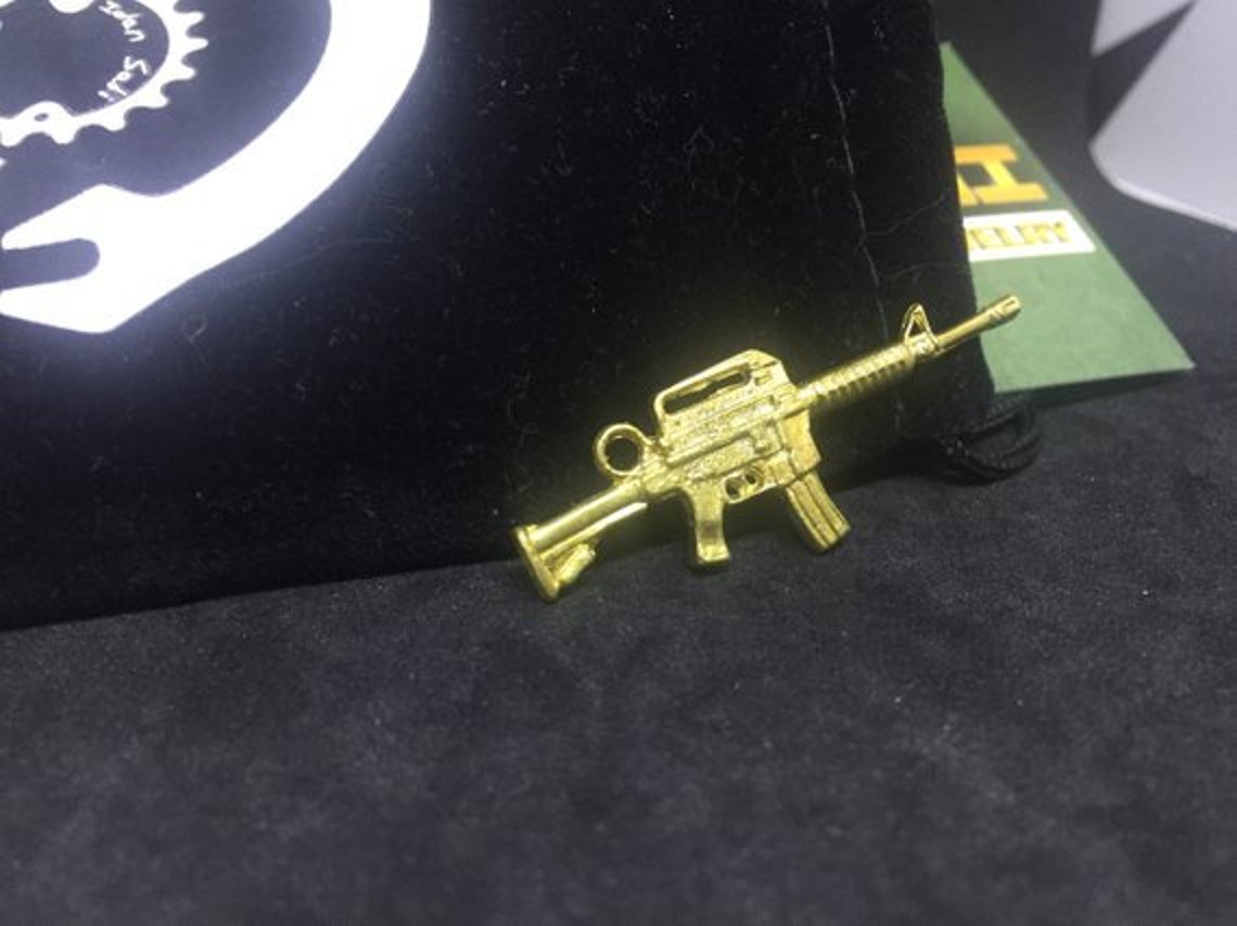 14K Gold M16 Gun Pendant Gold Weapon Jewellry Army Men Gift - Etsy