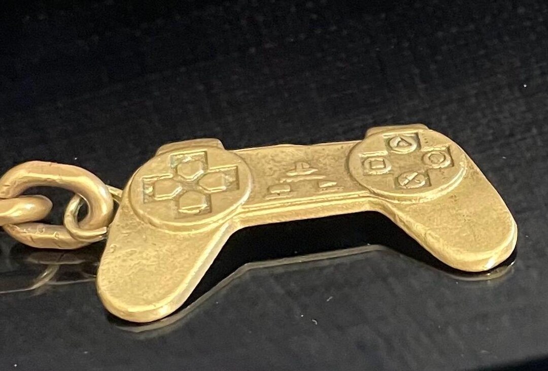Retro Video Game Console Remote Control Brass Key Ring - Old School ...