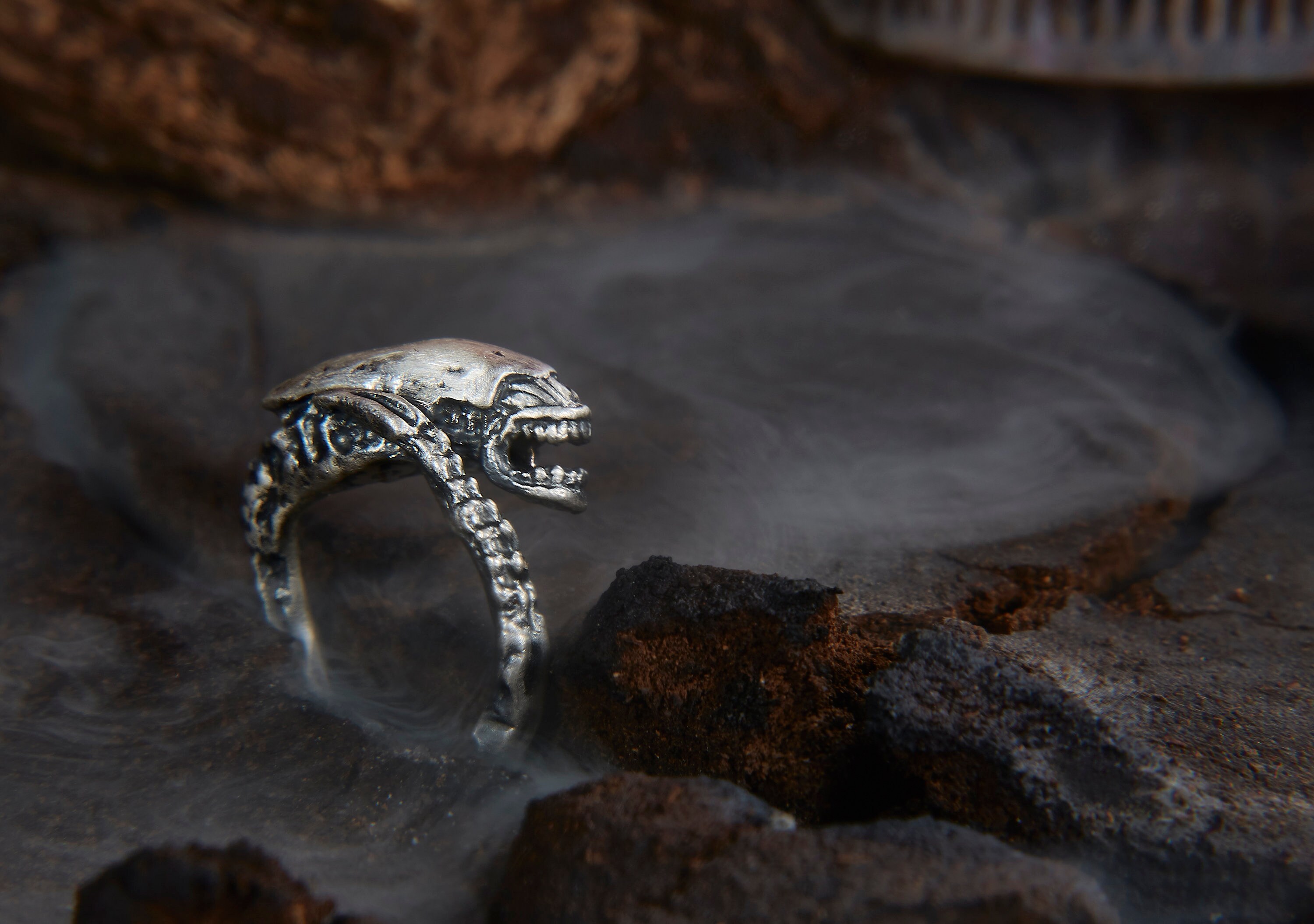 Alien Ring - Oxidierter 925 Sterling Silber Steampunk Schmuck ...