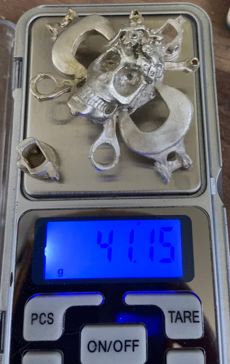 Mechanic Cog Skull Bracelet, Oxidized Sterling Silver, Men Steel Metal ...