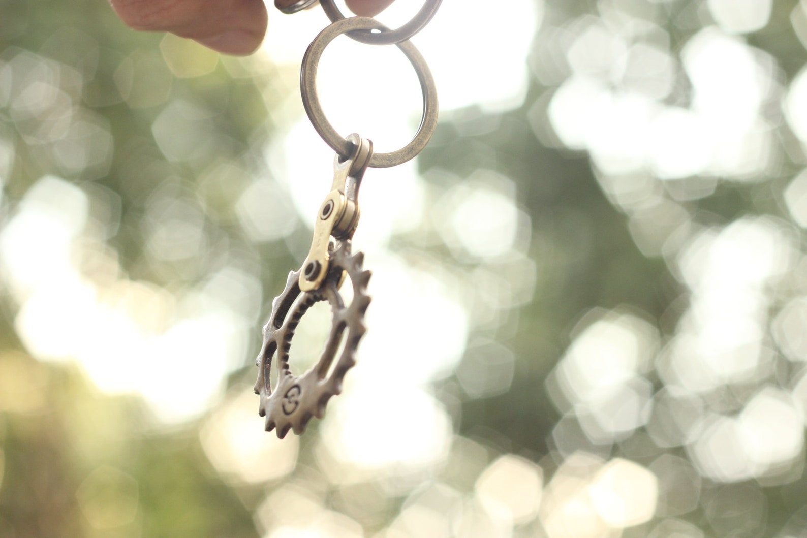 Gear Biker Key Ring Oxidized Metal Motorcycle Jewelry - Etsy