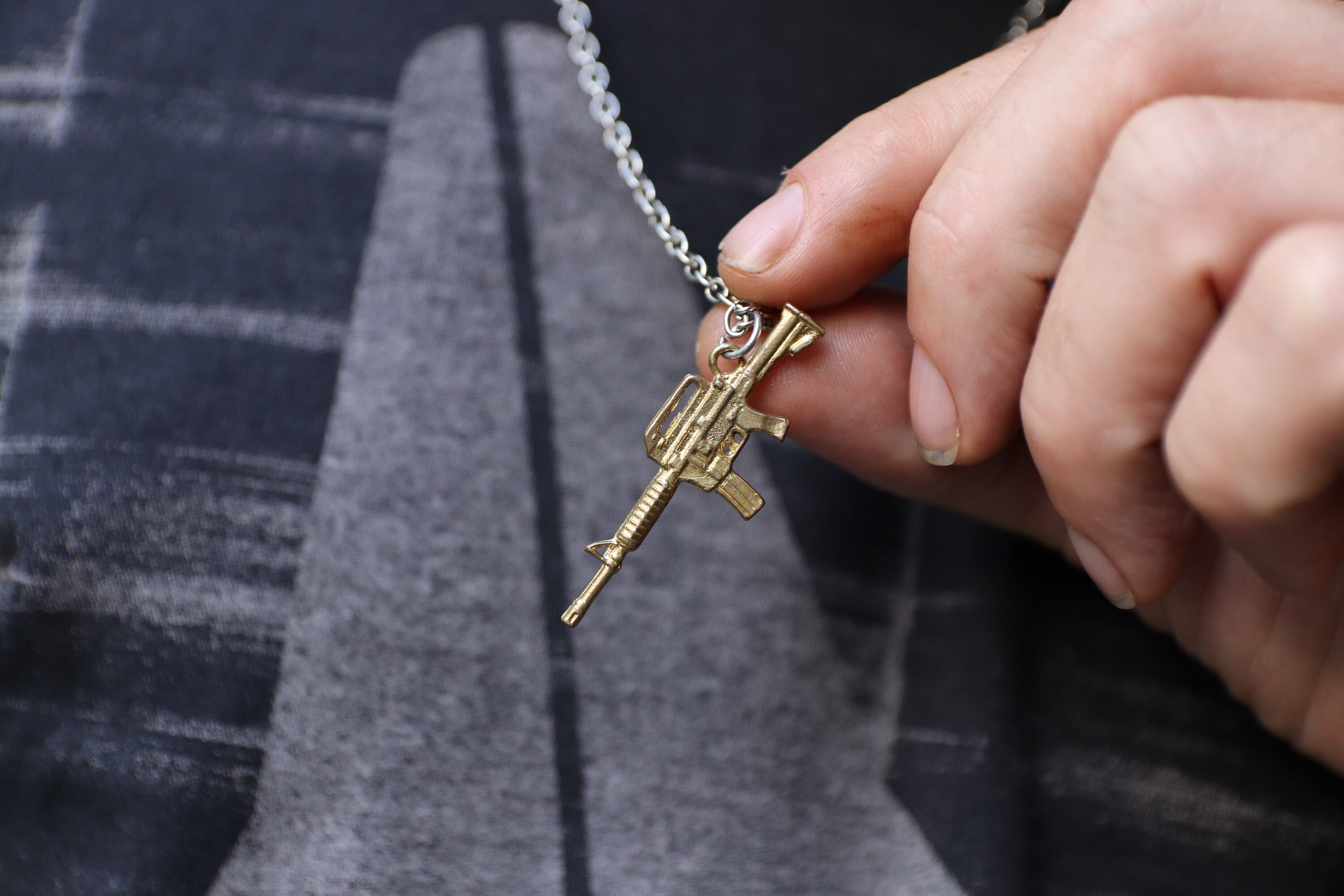 14K Gold M16 Gun Pendant Gold Weapon Jewellry Army Men Gift - Etsy