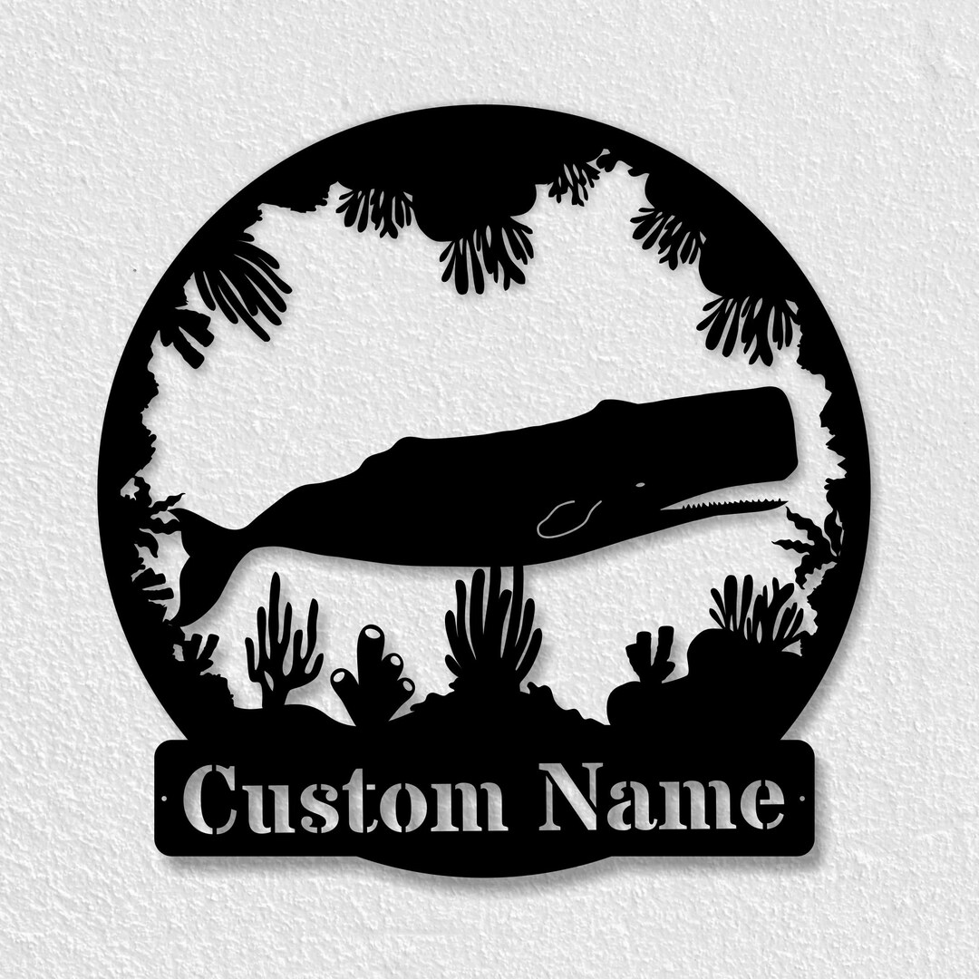 Custom Whale Metal Sign, Metal Wall Art, Metal Sign Hanging, Your ...