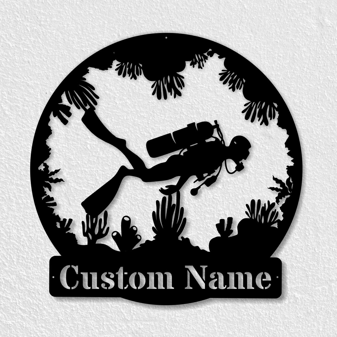 Custom Diver Metal Sign: Personalized Wall Art - Etsy