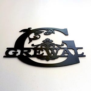 Custom Metal Monogram Sign: Laser Cut Steel Wall Art - Etsy