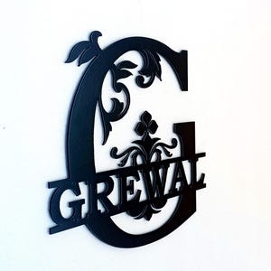 Custom Metal Monogram Sign: Laser Cut Steel Wall Art - Etsy