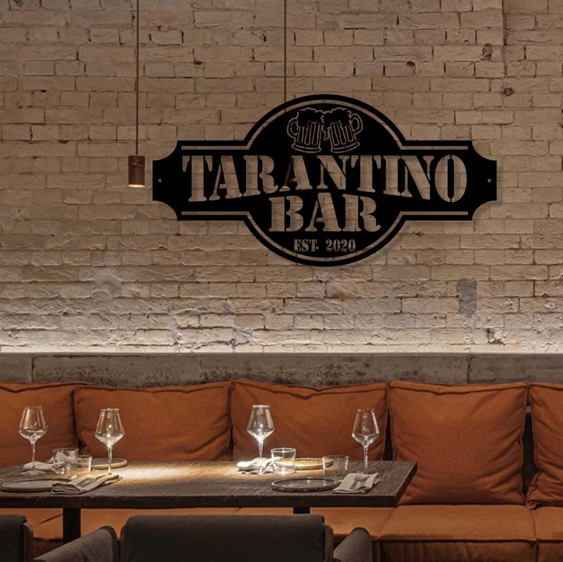 Custom Metal Bar Sign, Kitchen & Dining Room Decor, Wine Cellar Gift ...