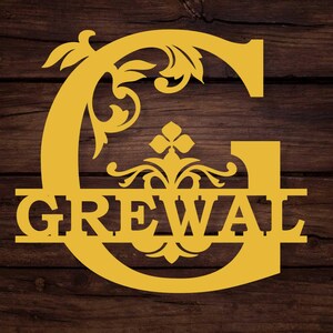 Custom Metal Monogram Sign: Laser Cut Steel Wall Art - Etsy