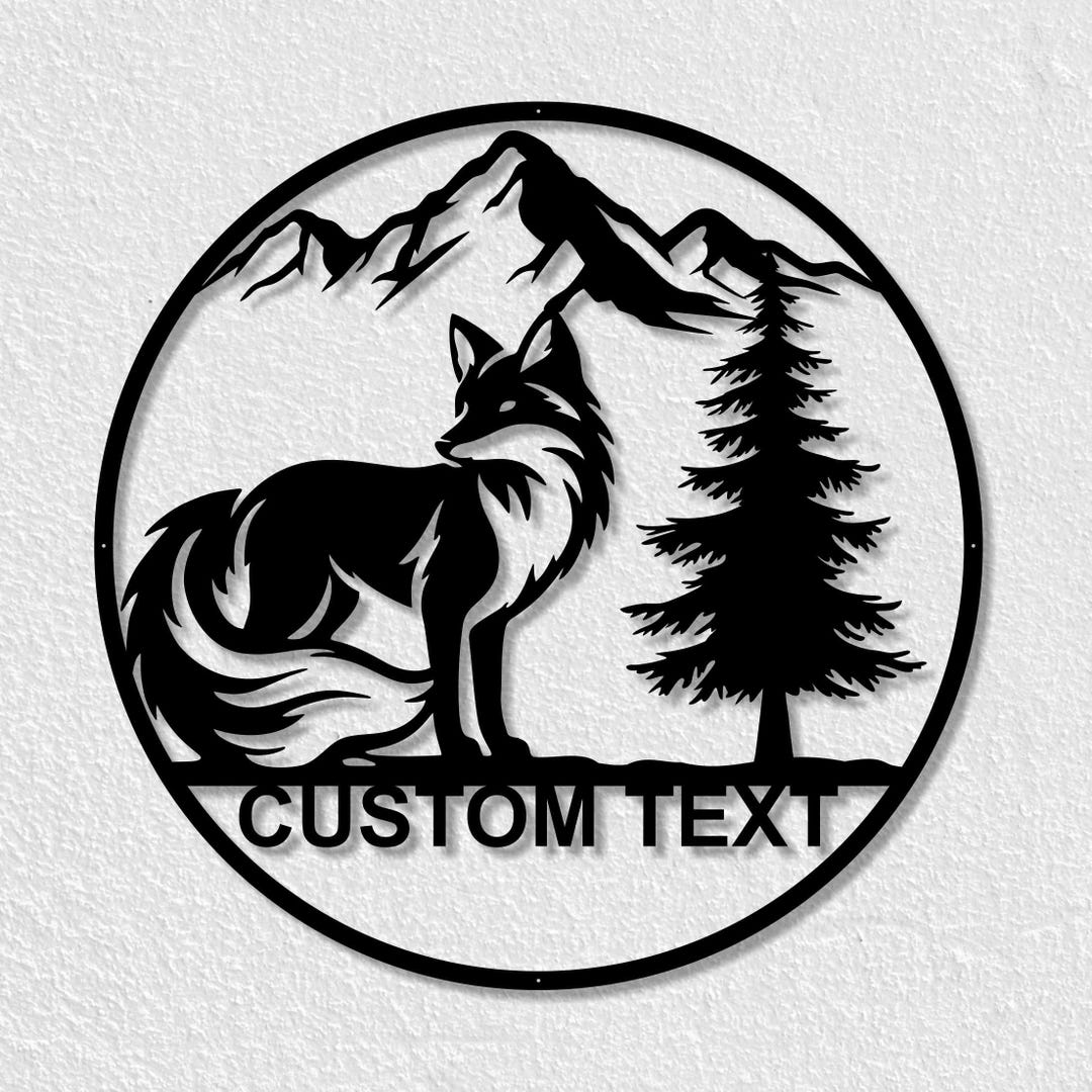 Custom Fox Metal Sign, Metal Wall Art, Modern Gift Sign - Etsy