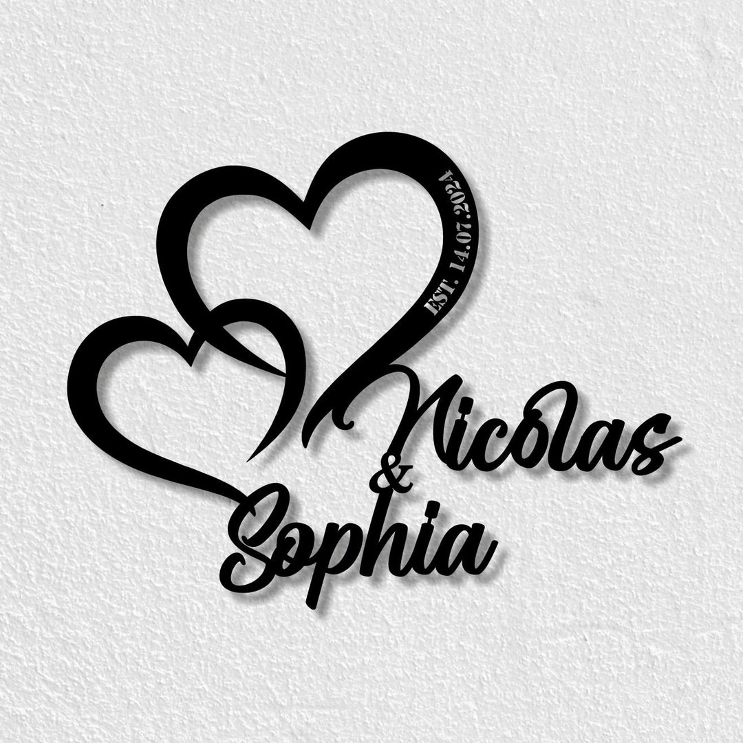 Love Metal Sign, Couple Love Metal Sign, Heart Sign. Valentine Gift ...