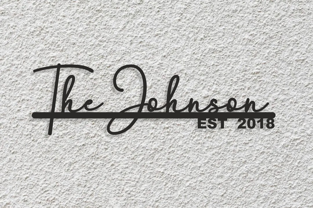 Personalized Family Name Sign, Custom Last Name Metal Wall Art for ...