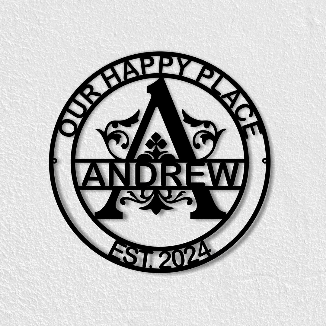 Custom Monogram Sign, Metal Wall Art, Metal Sign Hanging, Your Design ...