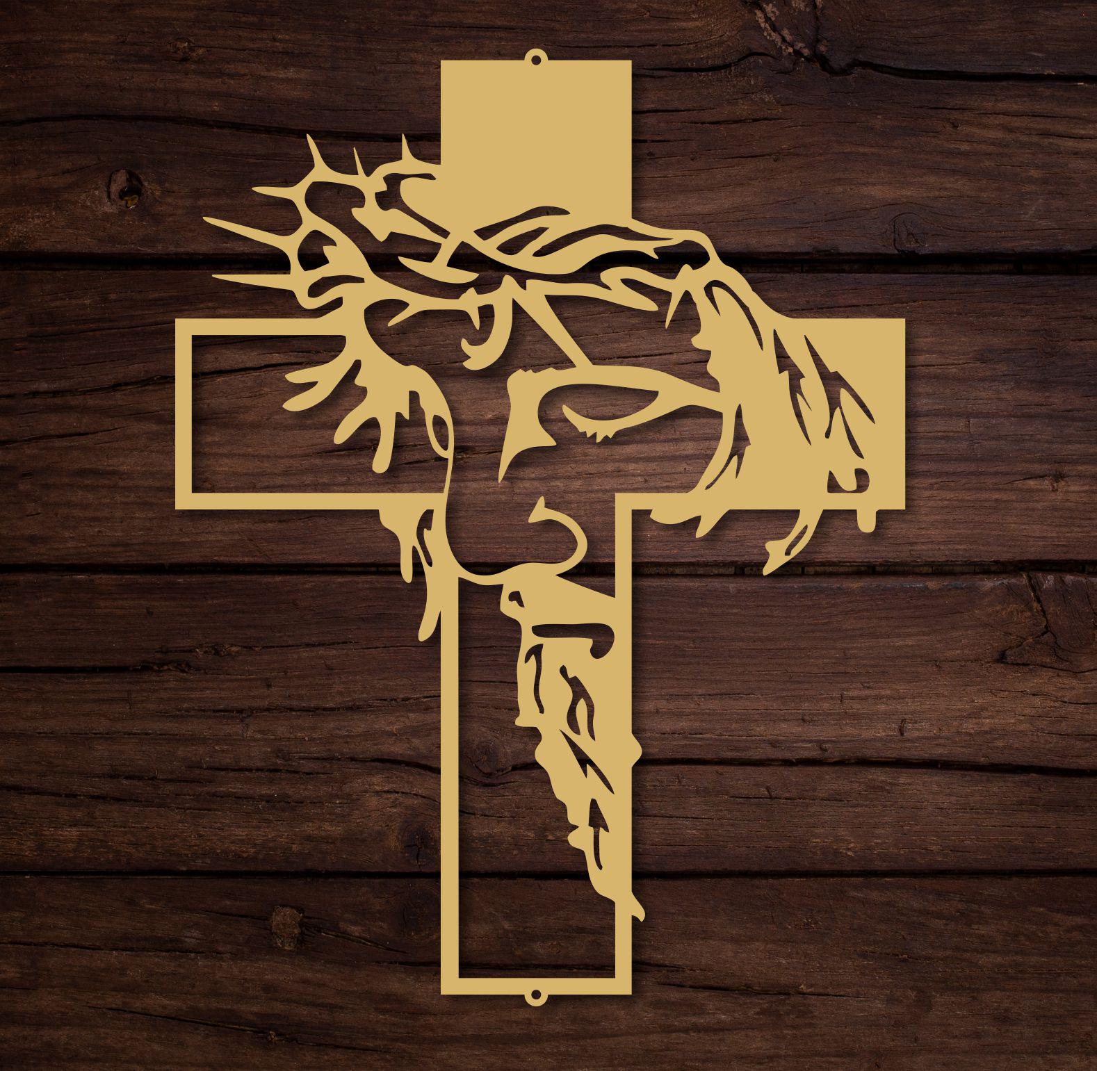 Jesus Face Metal Cross Sign, Religious Christian Home Decor, Wall Decor ...