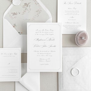 Classic All-cursive Wedding Invitation Set | Custom Elegant Wedding ...