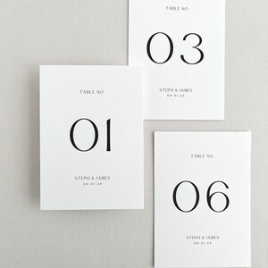 Personalized Modern Table Number Cards | Minimal Table Number Signs for ...