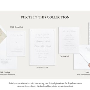 Classic All-cursive Wedding Invitation Set | Custom Elegant Wedding ...