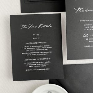 Modern Black Wedding Invitations | Elegant Minimal Invitation Set ...