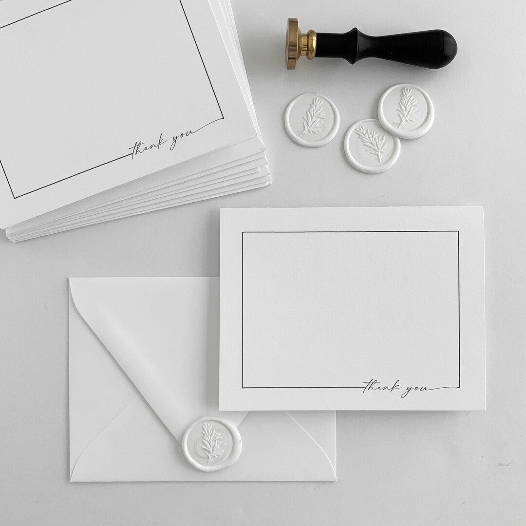 Thank You Cards Set | Modern Elegant Note Card Set With Envelopes and ...
