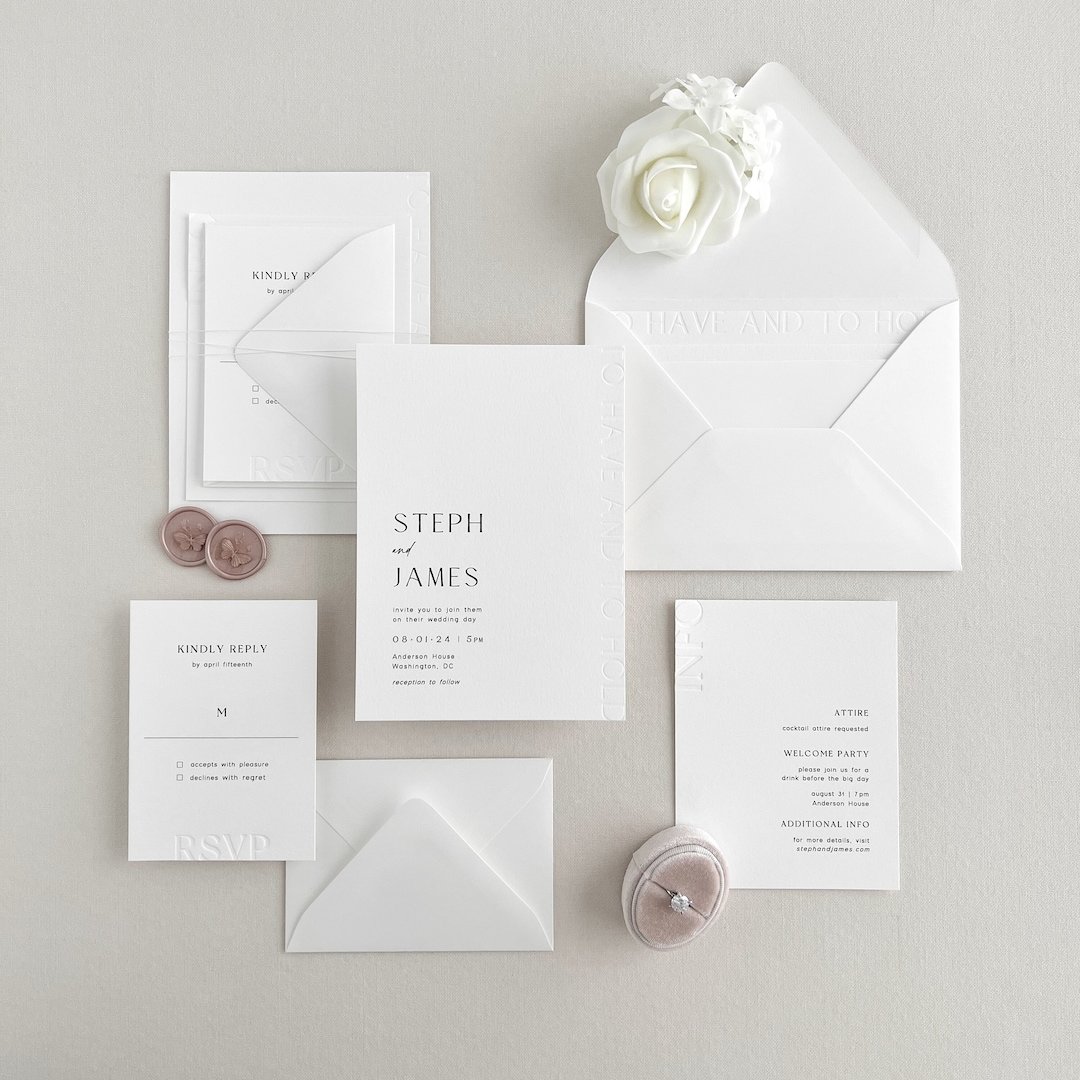 Minimal Chic Wedding Invitation Set | Custom Modern Luxury Wedding ...