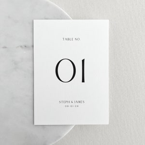Personalized Modern Table Number Cards | Minimal Table Number Signs for ...
