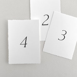 Minimal Table Numbers With Deckled Edge | Classic Simple Wedding Table ...