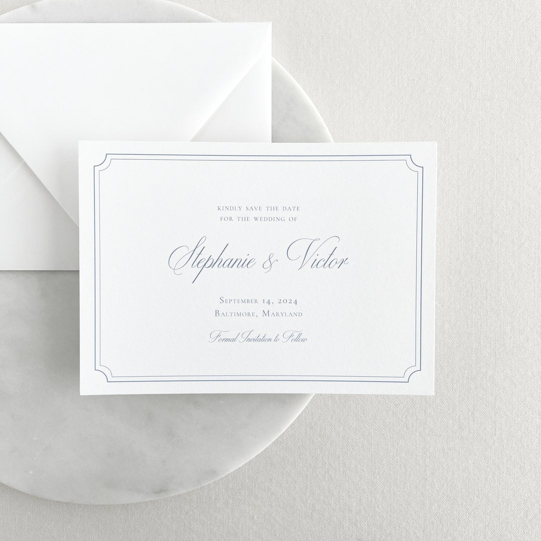 Classic Save the Date Set | Personalized Elegant Save Our Date Cards ...