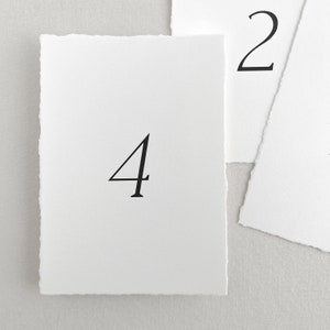 Minimal Table Numbers With Deckled Edge | Classic Simple Wedding Table ...
