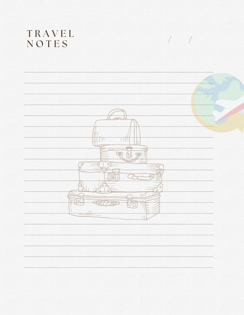 TRAVEL FLIGHT RECORD Notebook, Printable Travel Record, Notebook ...