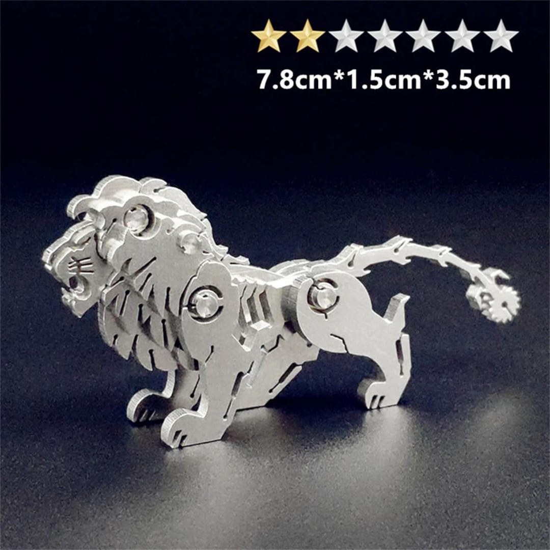3D Metal Puzzle Stainless Steel DIY Toys Gifts - Lion - Etsy