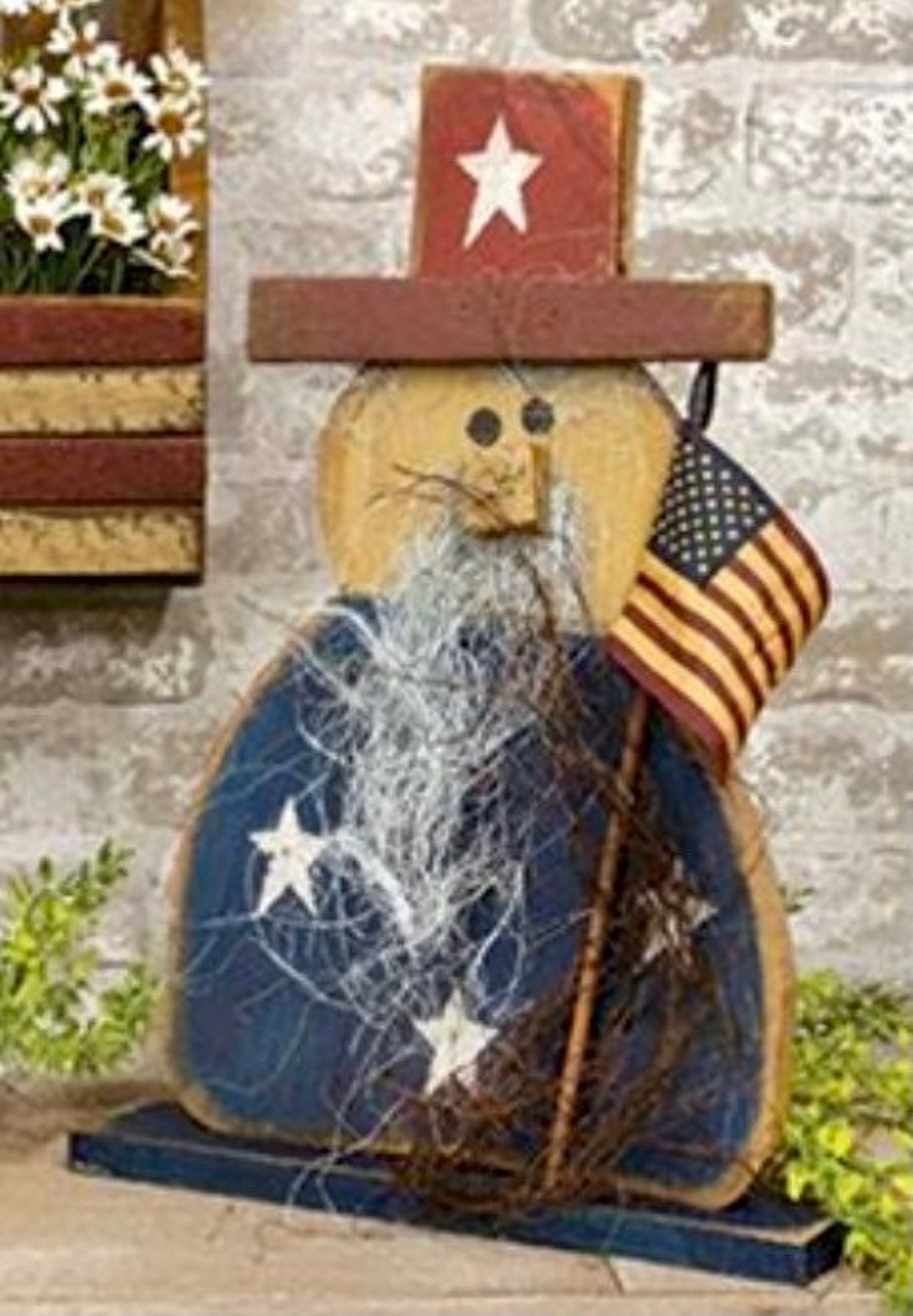 Wood Uncle Sam Cut Out Americana | Etsy