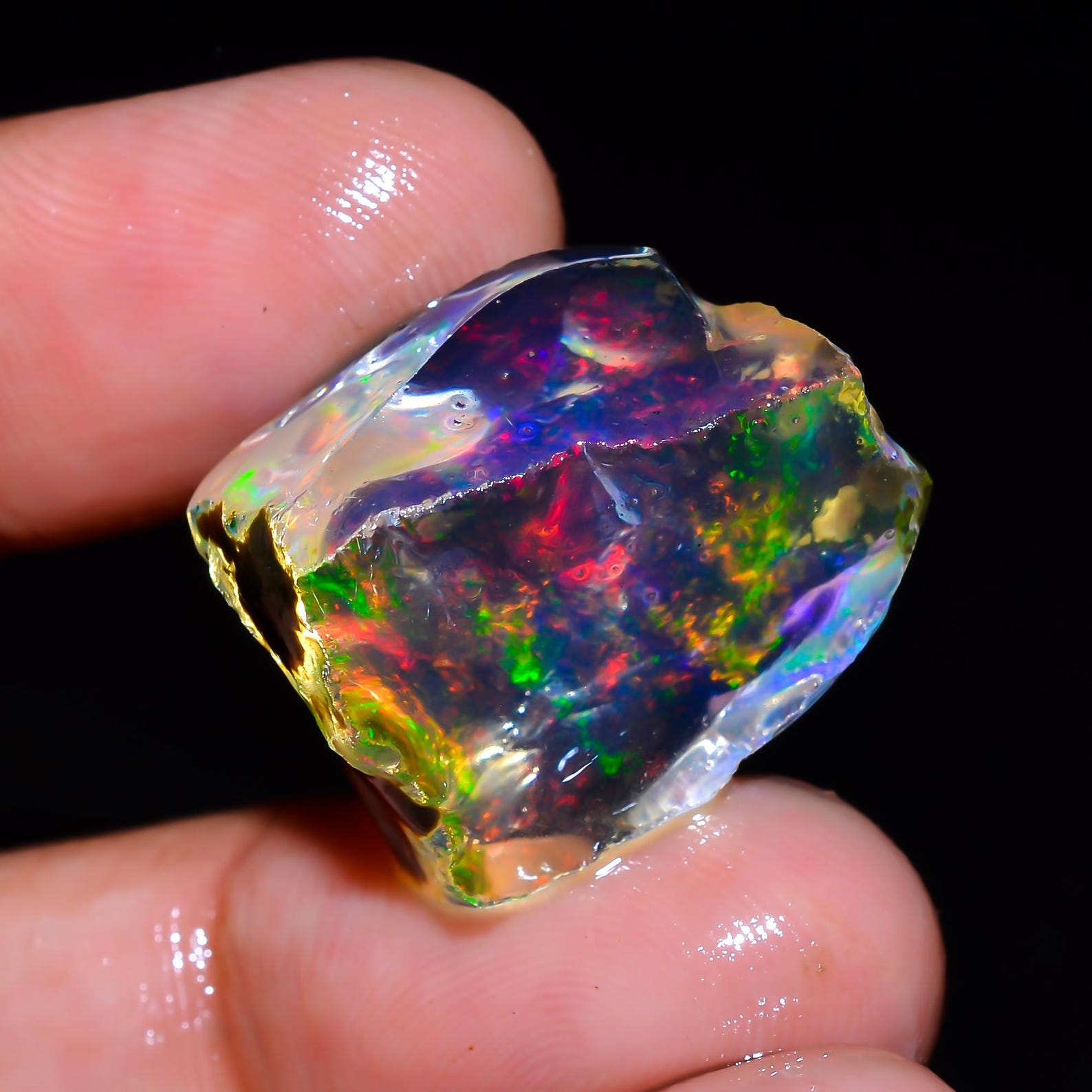 30 Ct. 21x17x12 Mm Genuine Welo Fire Ethiopian Opal Fancy Oil Rough ...
