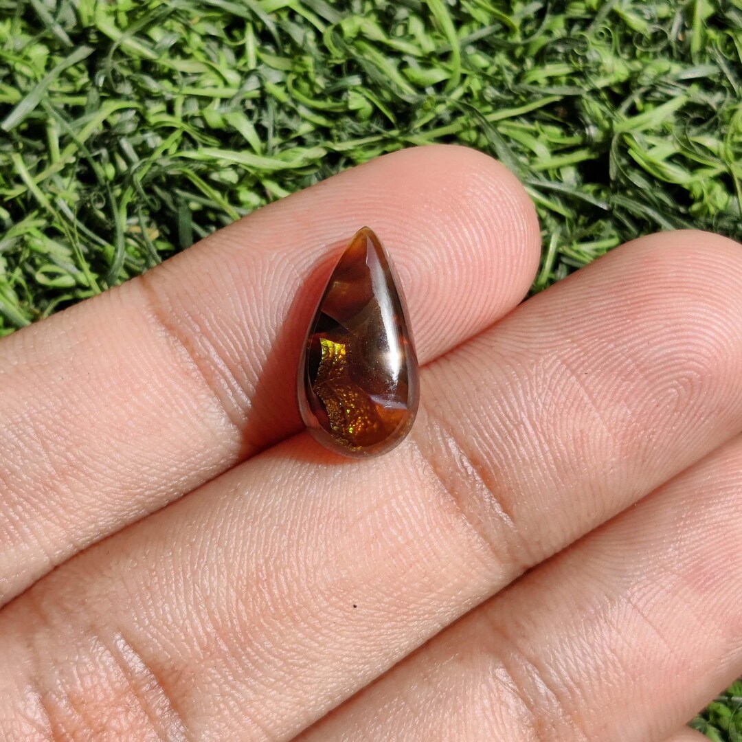 5 Carat Natural Mexican Fire Agate Cabochon Loose Gemstone for ...