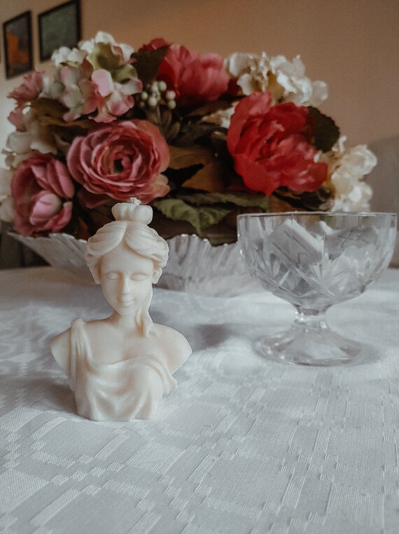 Demeter Goddess of Harvest Candle Small Female Bust Pillar | Etsy Canada