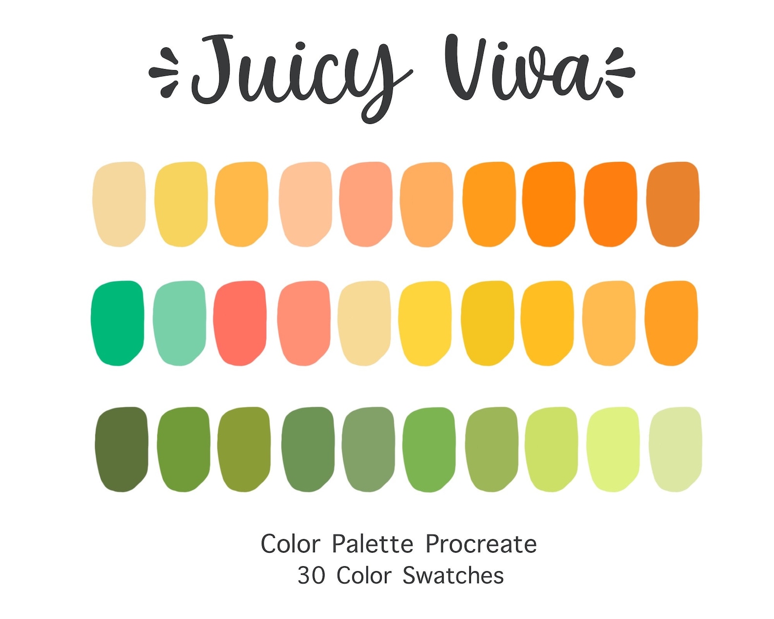 Procreate Color Palette Juicy Viva | Color Swatches | Instant Download ...