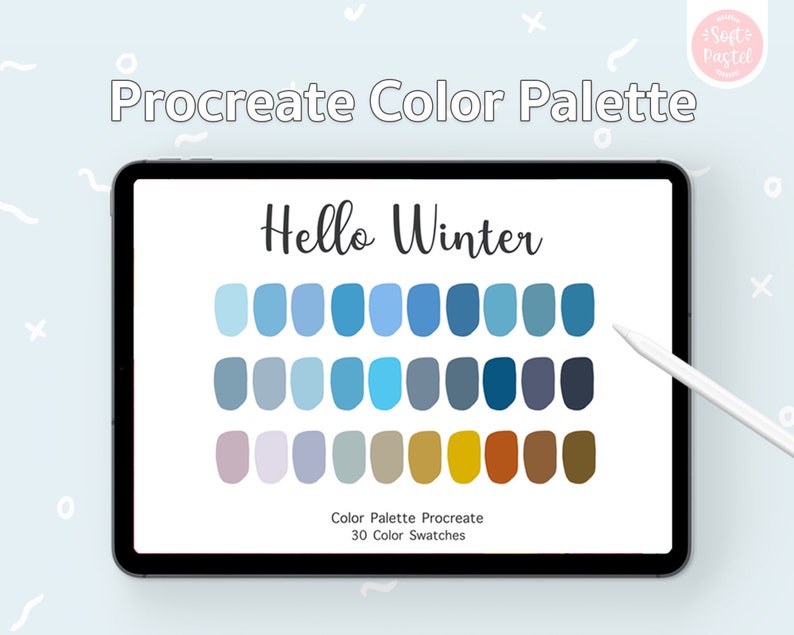 Hello Winter Procreate Color Palette | 30 Swatches (digital Download ...