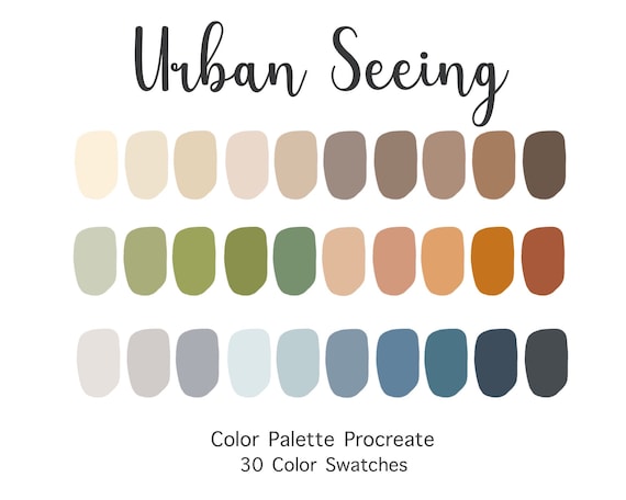 Procreate Color Palette Urban Seeing Color Swatches | Etsy