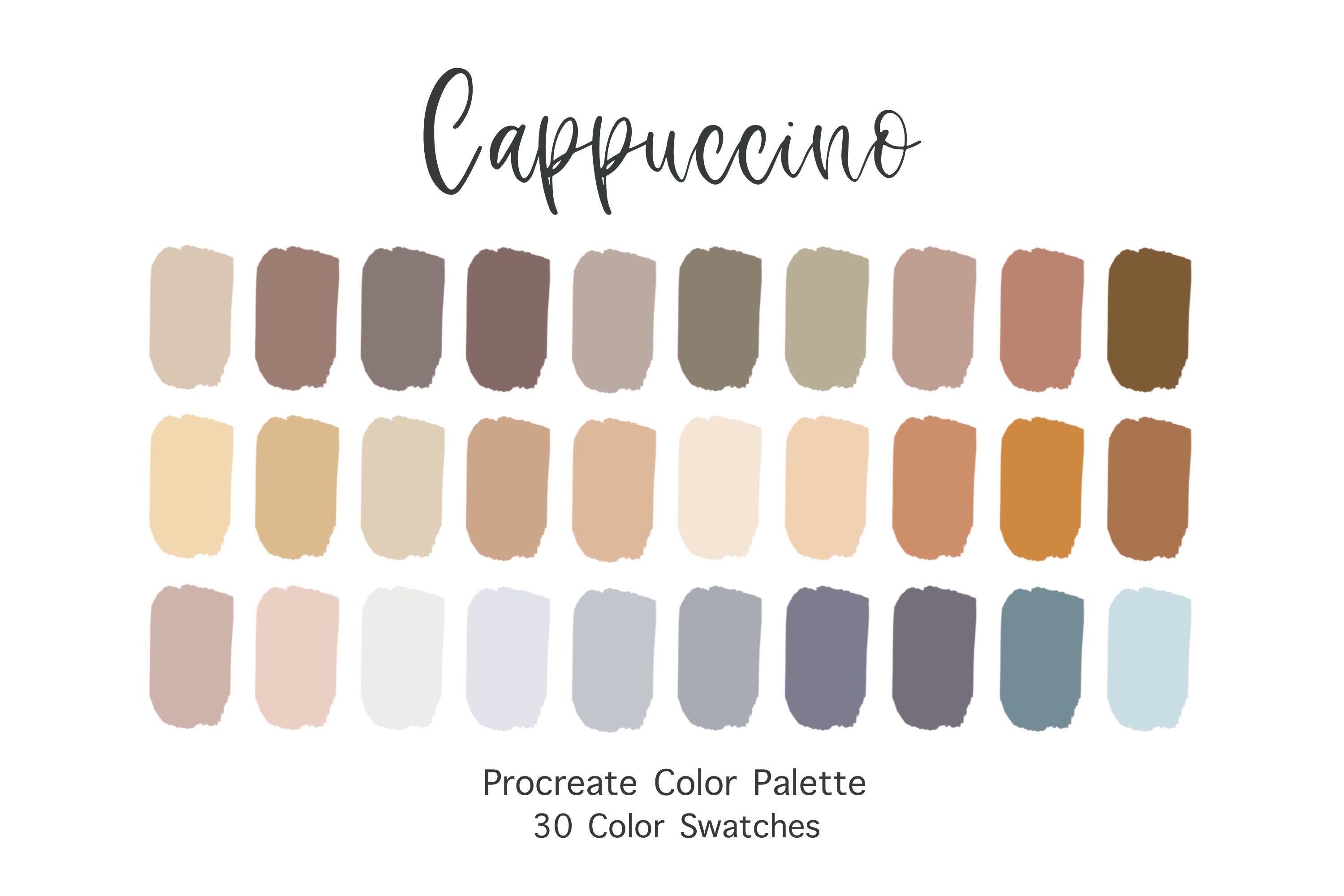 Procreate Color Palette Cappuccino Color Swatches Digital Download 