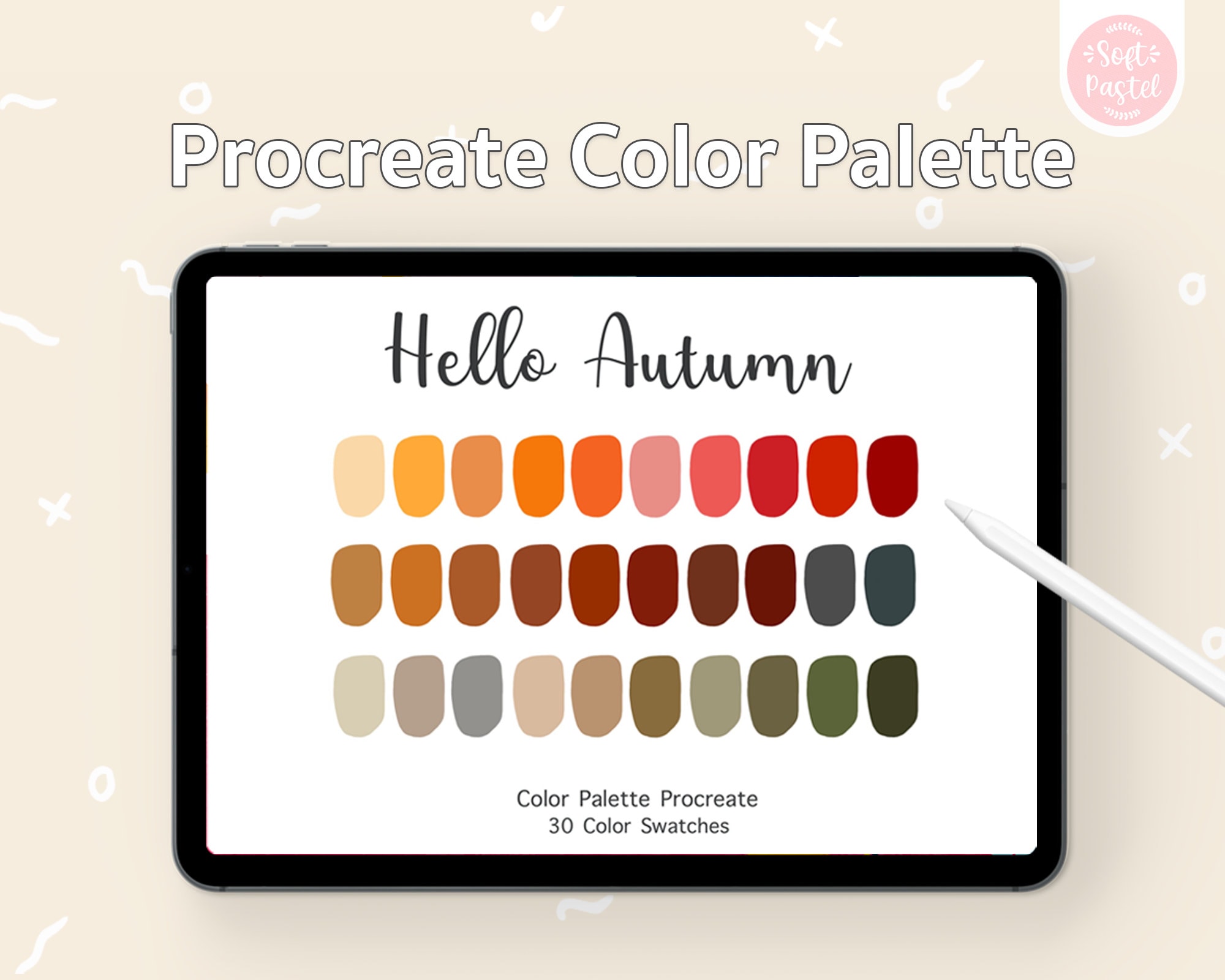 Hello Autumn Procreate Color Palette | 30 Color Swatches (instant ...