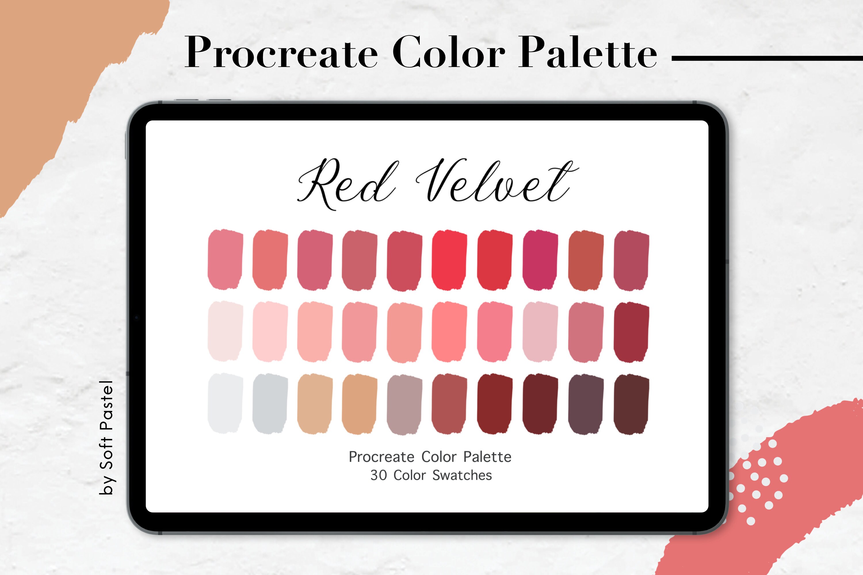 Procreate Color Palette Red Velvet | Color Swatches | Digital Download ...