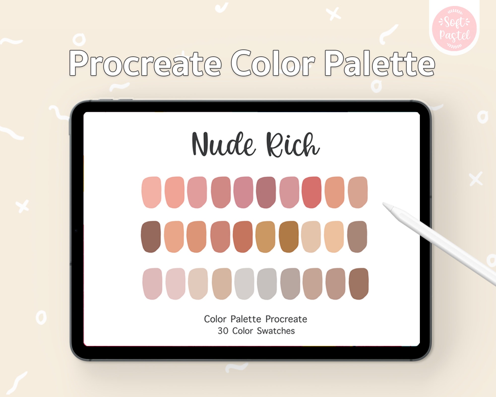 Procreate Color Palette Nude Rich | Color Swatches | Instant Download ...