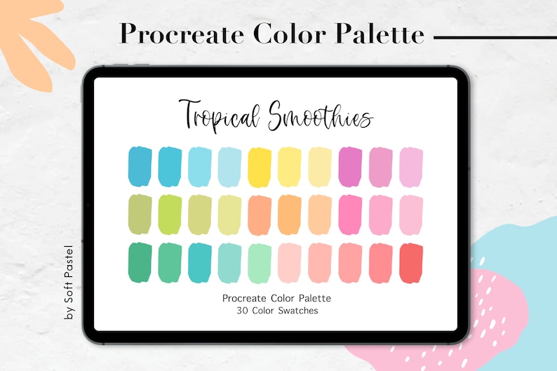 Procreate Color Palette Tropical Smoothies | Color Swatches | Digital ...