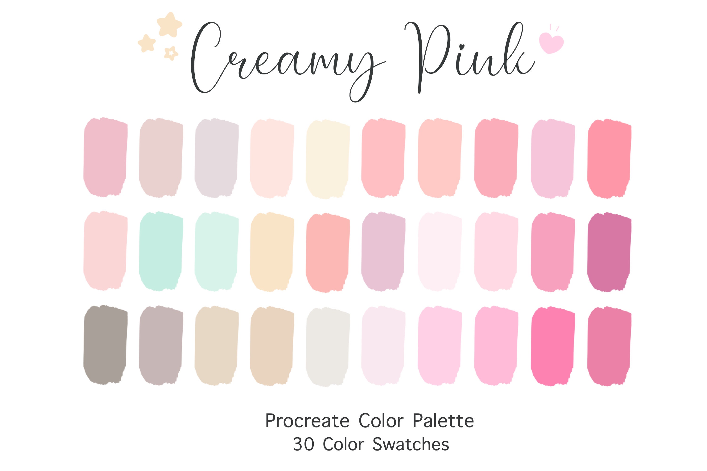 Procreate Color Palette Creamy Pink Color Palette Digital Color Palette