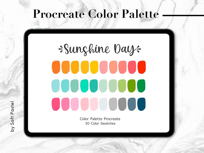 Sunshine Day Procreate Color Palette | 30 Color Swatches (digital ...