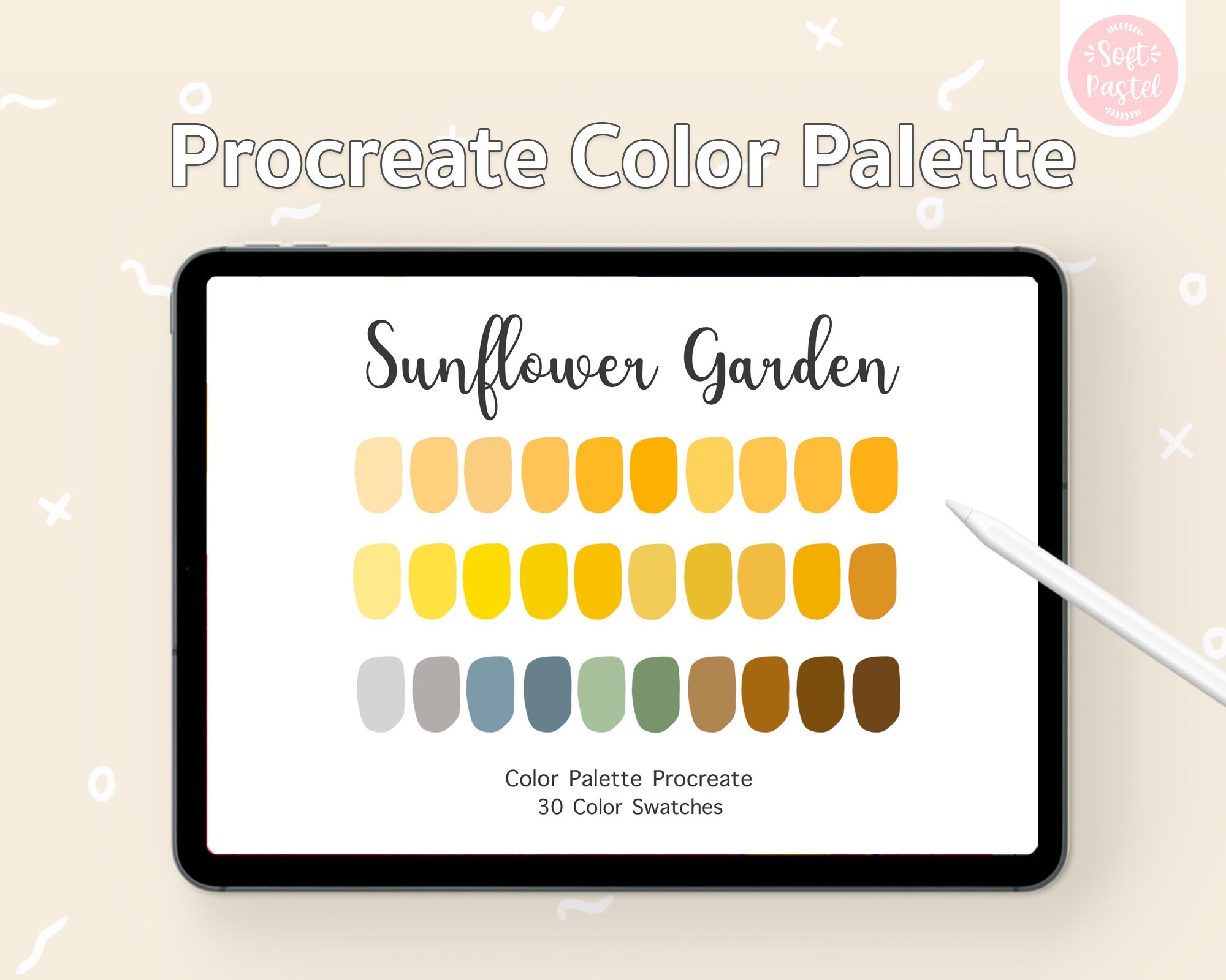 Procreate Color Palette Sunflower Garden Color Swatches Instant ...