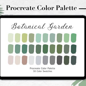 Procreate Color Palette Botanical Garden | Color Swatches | Digital ...