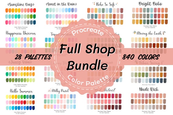 Full Shop Bundle Procreate Color Palette Color Swatches | Etsy